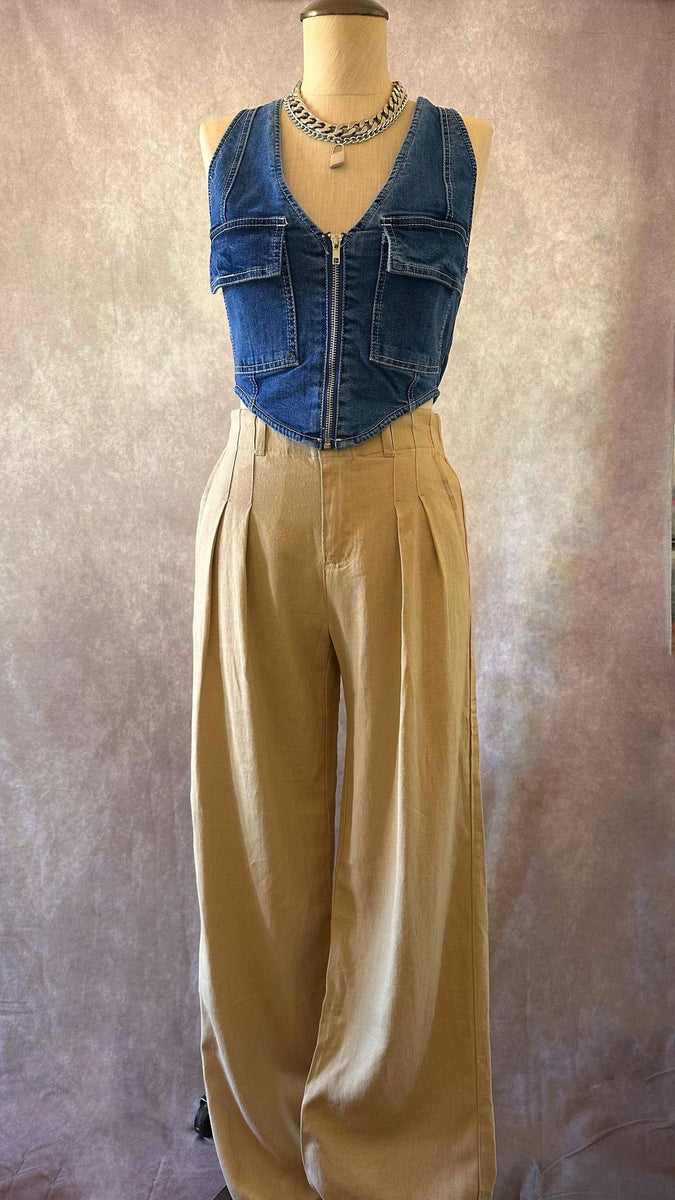 The Daphne Denim Top (Blue) – Peace And Rock Boutique PR